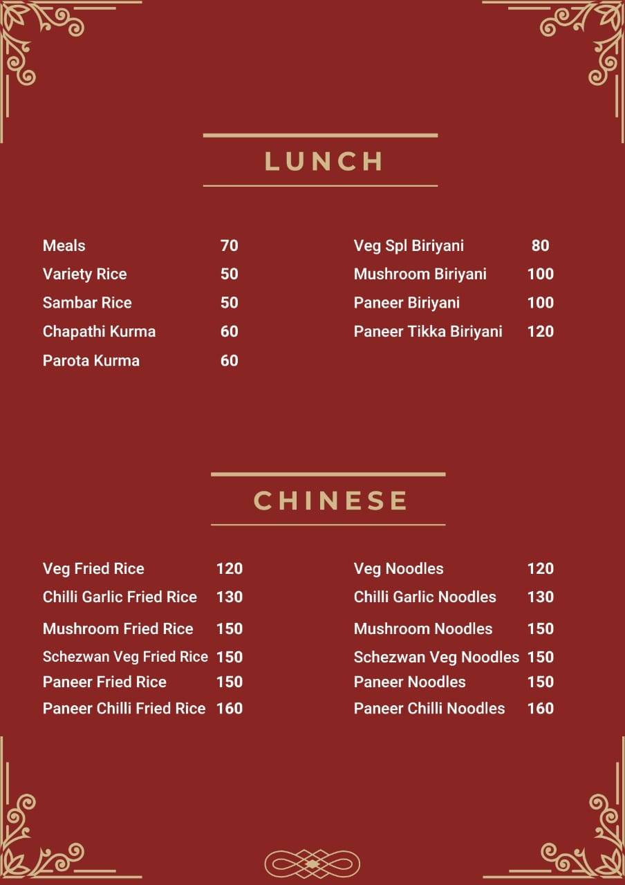 Menu at The Park View Food Court, Chennai