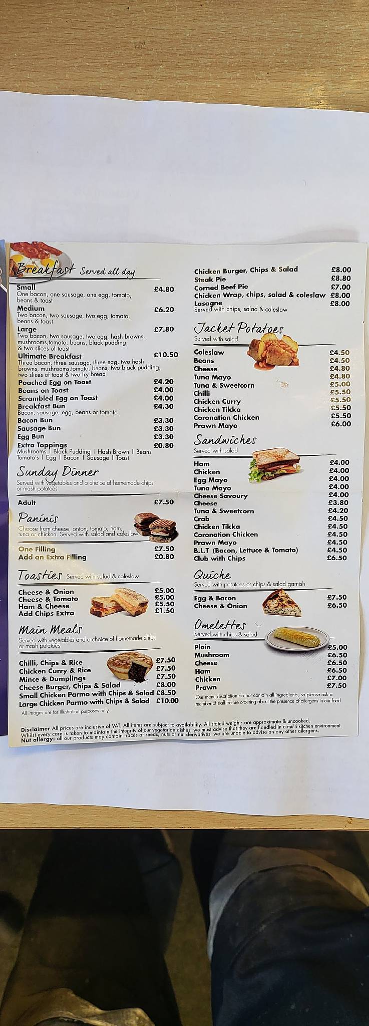 Menu at The Peppermill Cafe, Middlesbrough