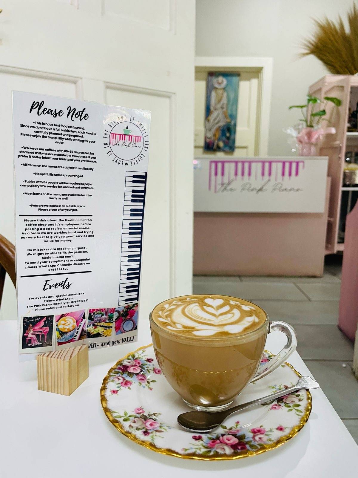 Menu at The Pink Piano restaurant, Benoni