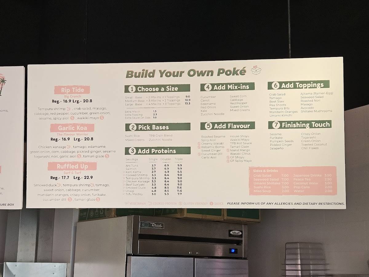Menu at The Poke Box restaurant, Markham