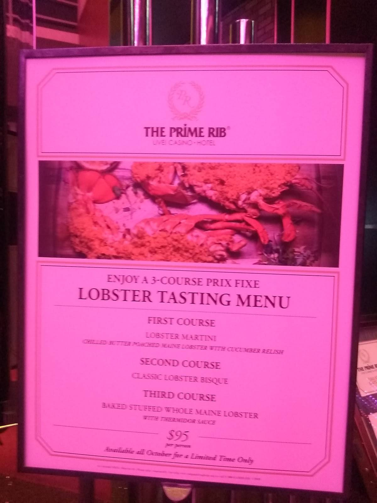 Menu at The Prime Rib at Live! Casino & Hotel steakhouse, Hanover ...
