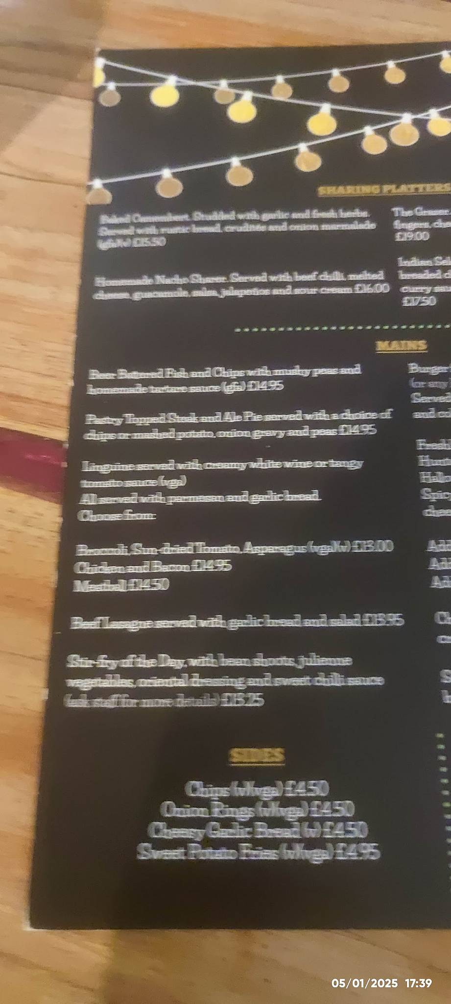 Menu at The Queens Head Inn restaurant, Reading, Queens Head