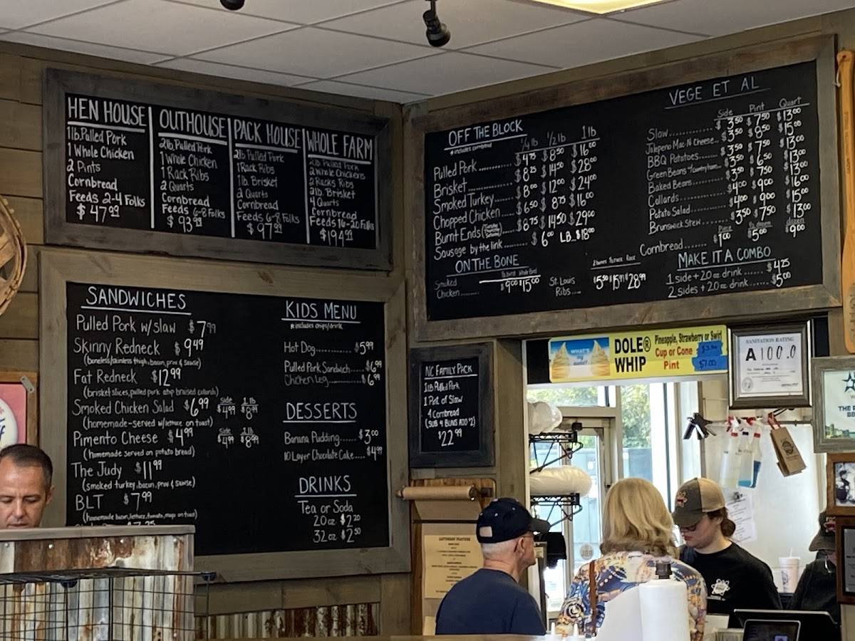 Menu at The Redneck BBQ Lab, USA
