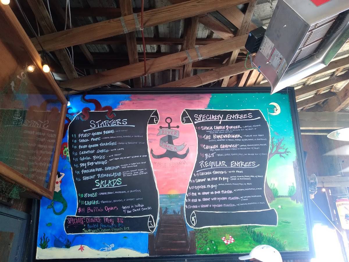Menu at The River Shack restaurant, Mobile, Marina Dr S