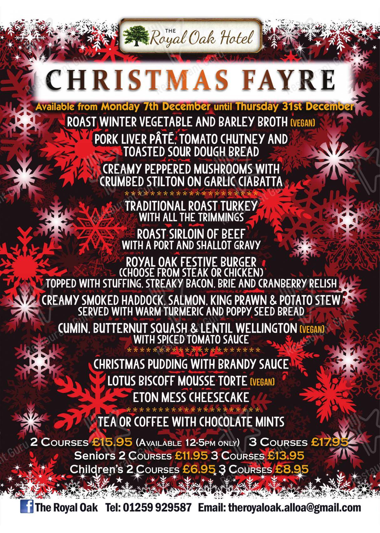 Menu at Royal Oak Alloa pub & bar, Alloa