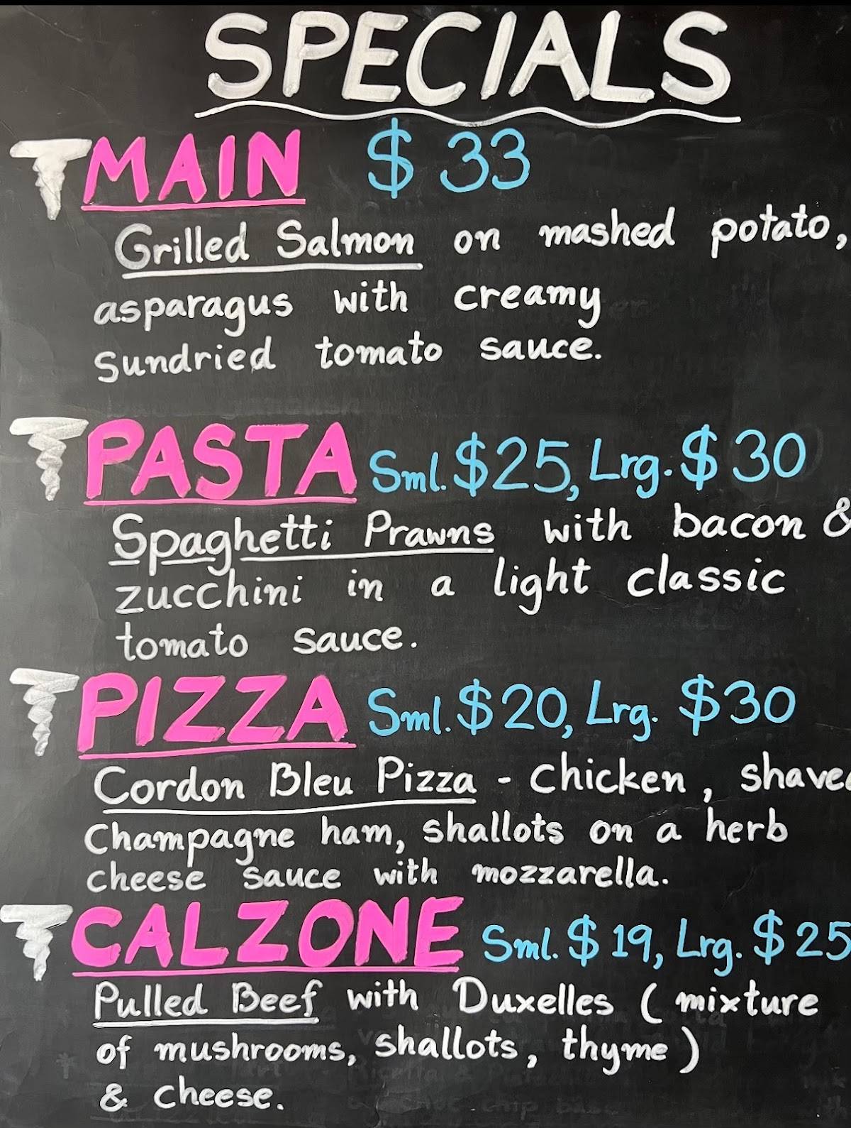 Menu at The Rustic Olive restaurant, Redcliffe