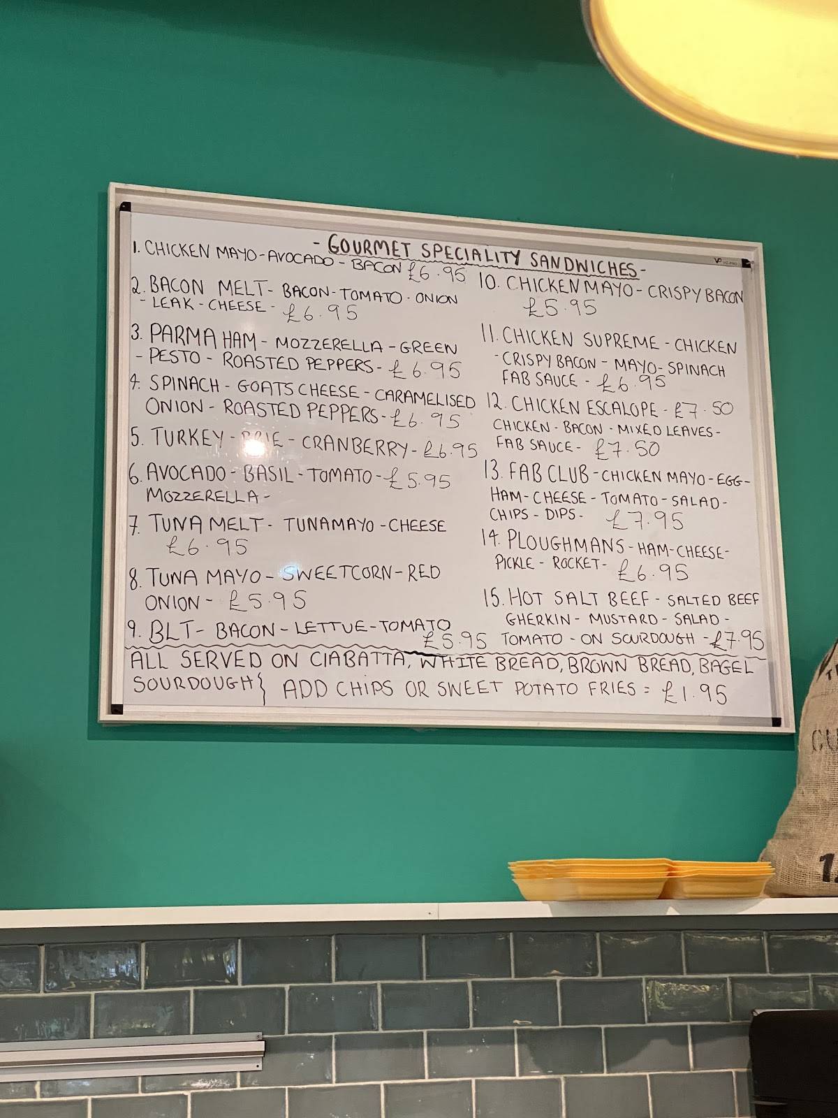 Menu at The Second Home cafe, Orpington