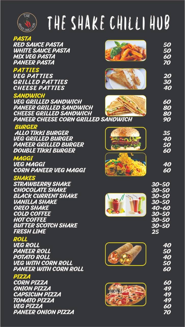 Menu at The Shake Chilli Hub, Kharar