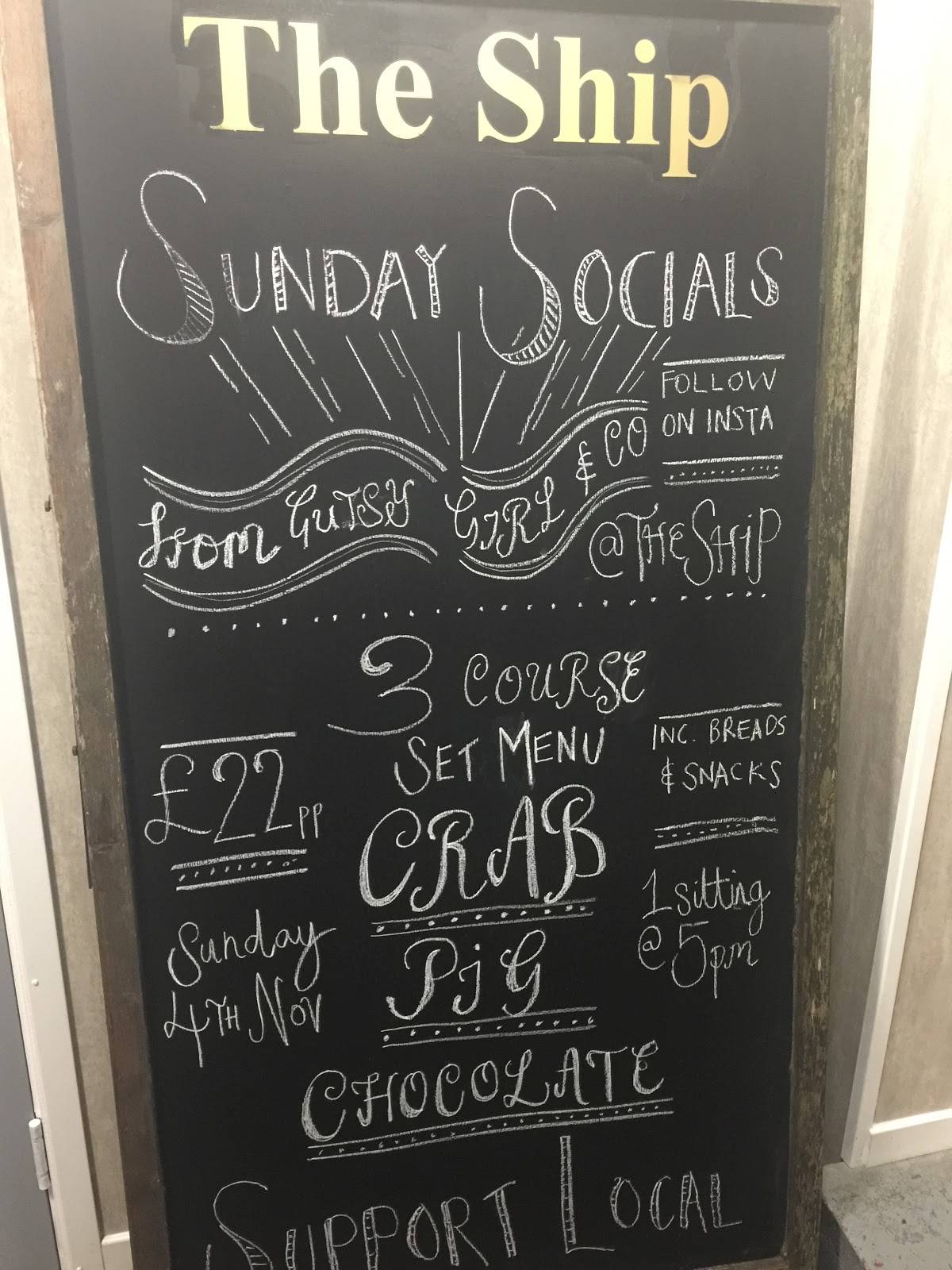 Menu at The Ship Inn pub & bar, Middlesbrough