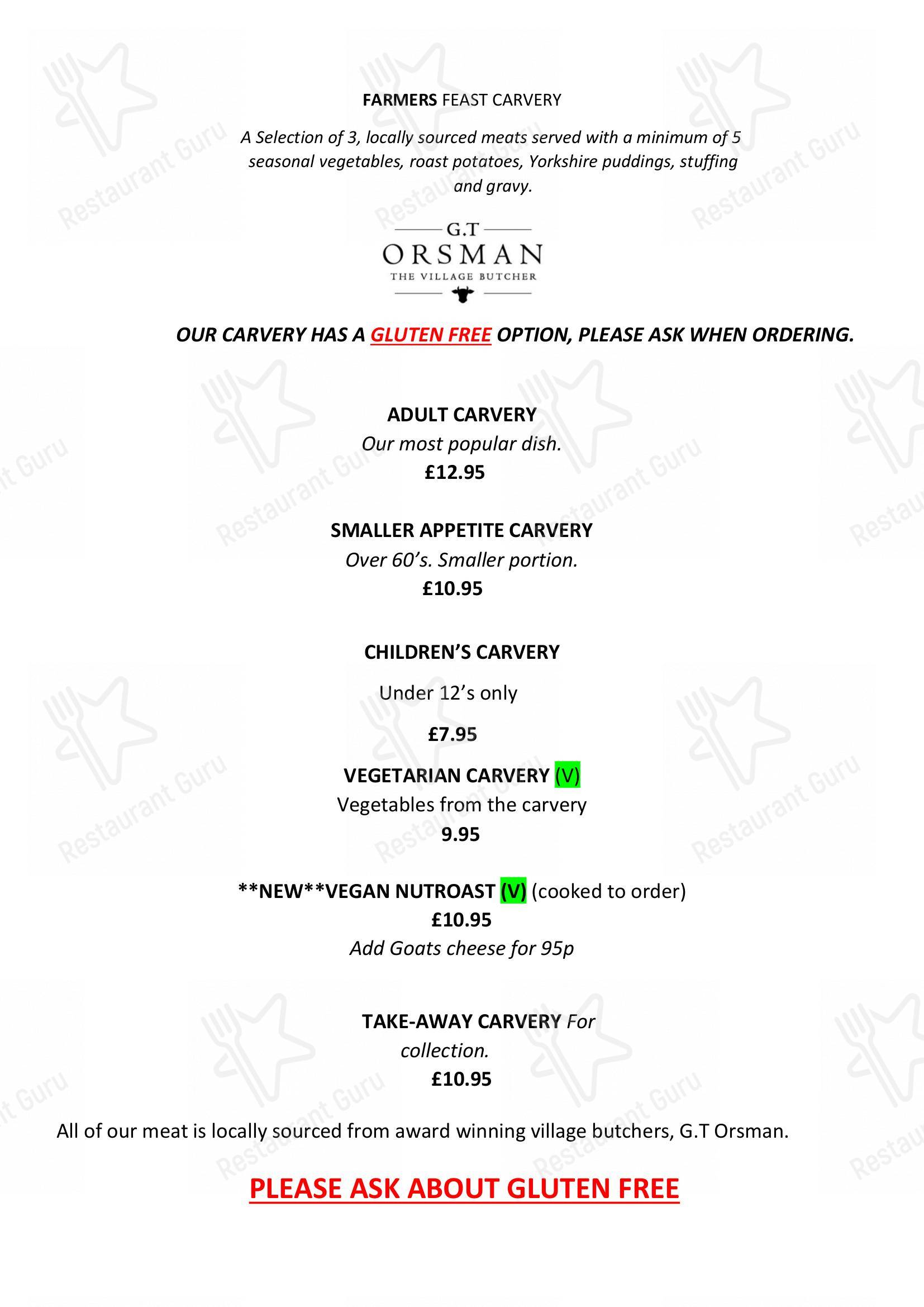 Menu at The Smugglers Inn pub & bar, Dawlish