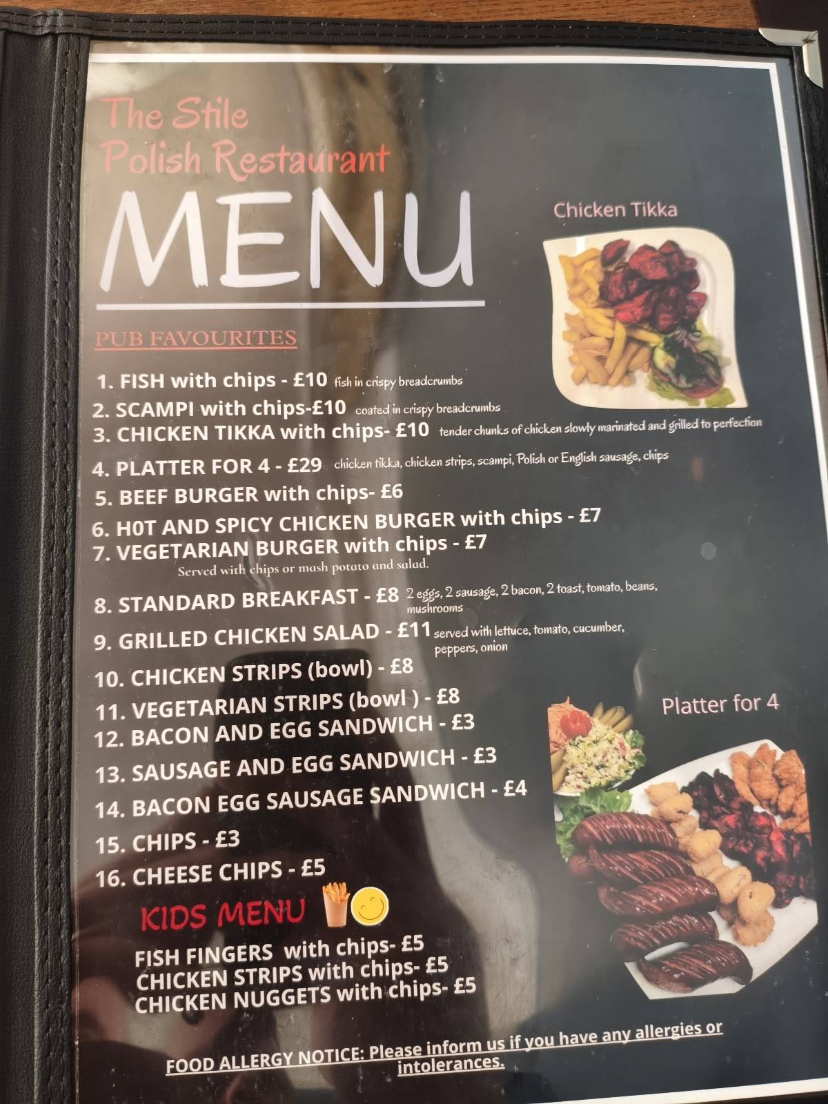 Menu at The Stile Inn pub & bar, Wolverhampton