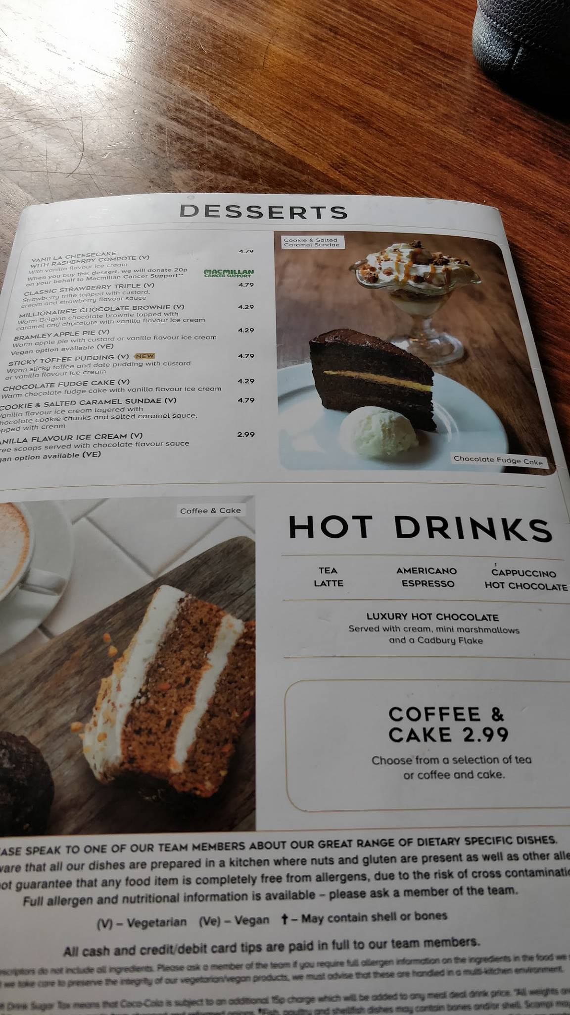Menu at The Three Elms pub & bar, Hereford