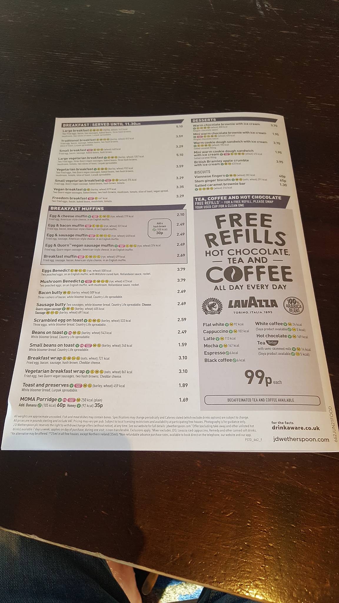 Menu at The Union Rooms - JD Wetherspoon pub & bar, Plymouth