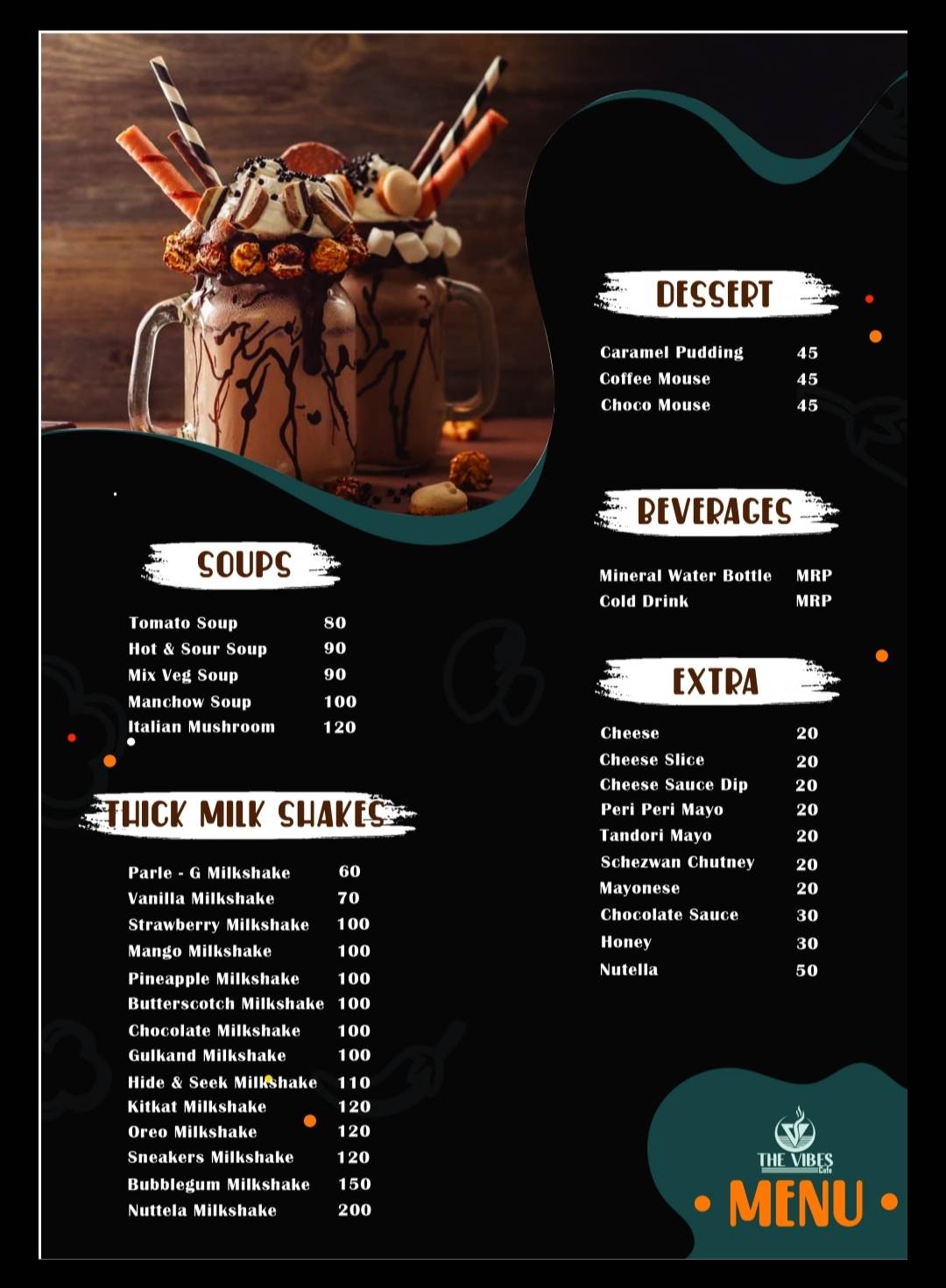 Menu at The Vibes Cafe, Thane