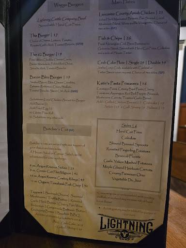 Menu at The Warwick Hotel pub & bar, Hummelstown