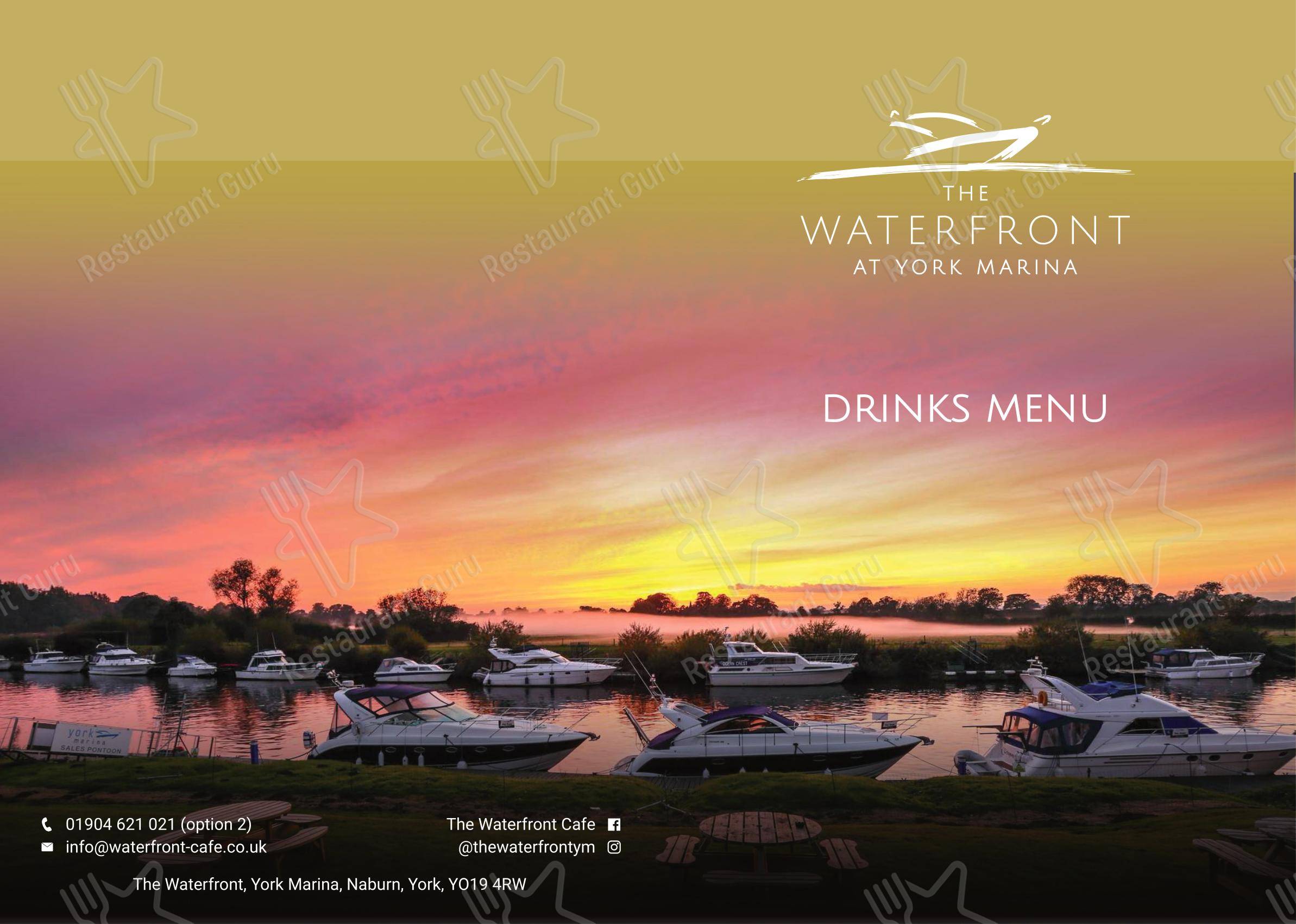 Menu at The Waterfront Cafe, York