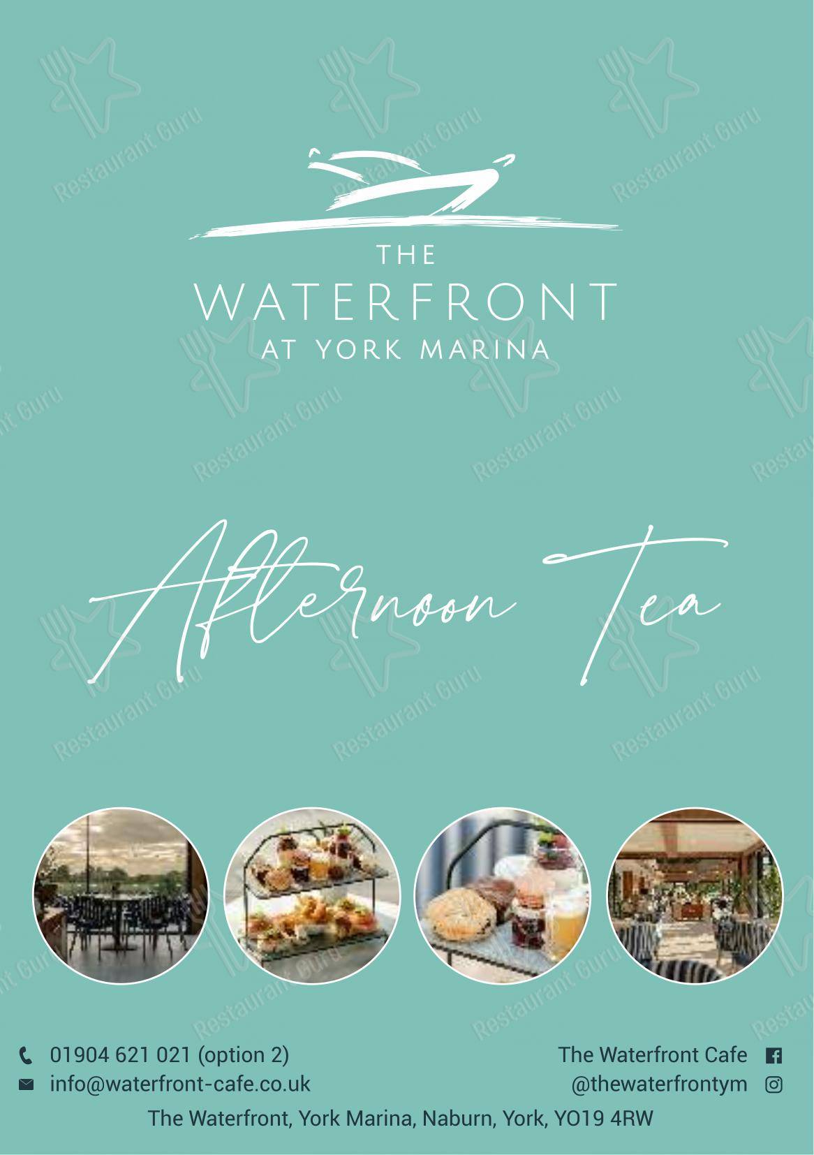 Menu at The Waterfront Cafe, York