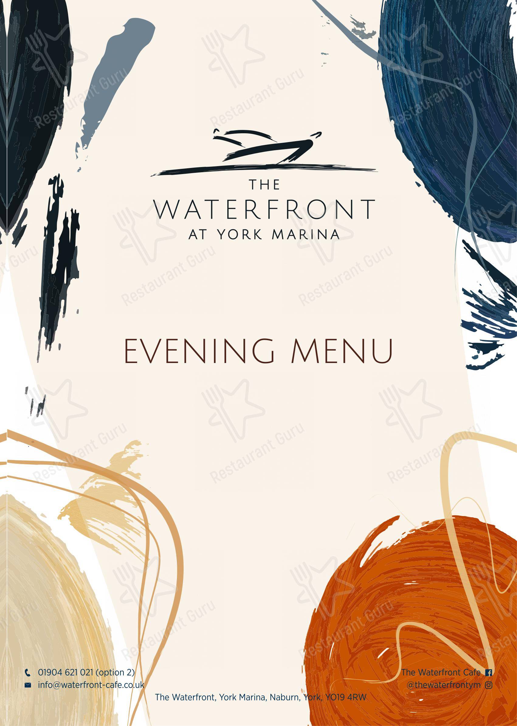 Menu at The Waterfront Cafe, York