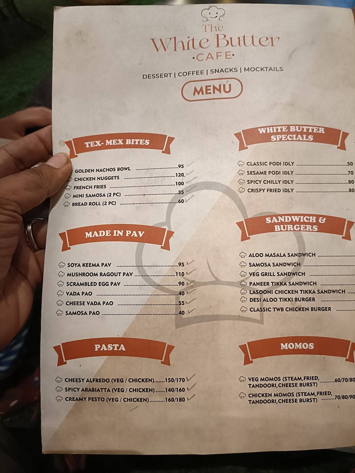Menu at The White Butter Cafe, Bengaluru