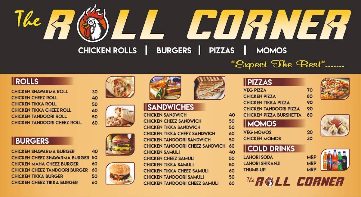 Menu at The roll corner, Delhi