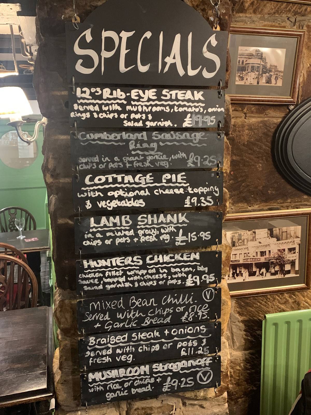 Menu at Three Jolly Sailors pub & bar, Burniston