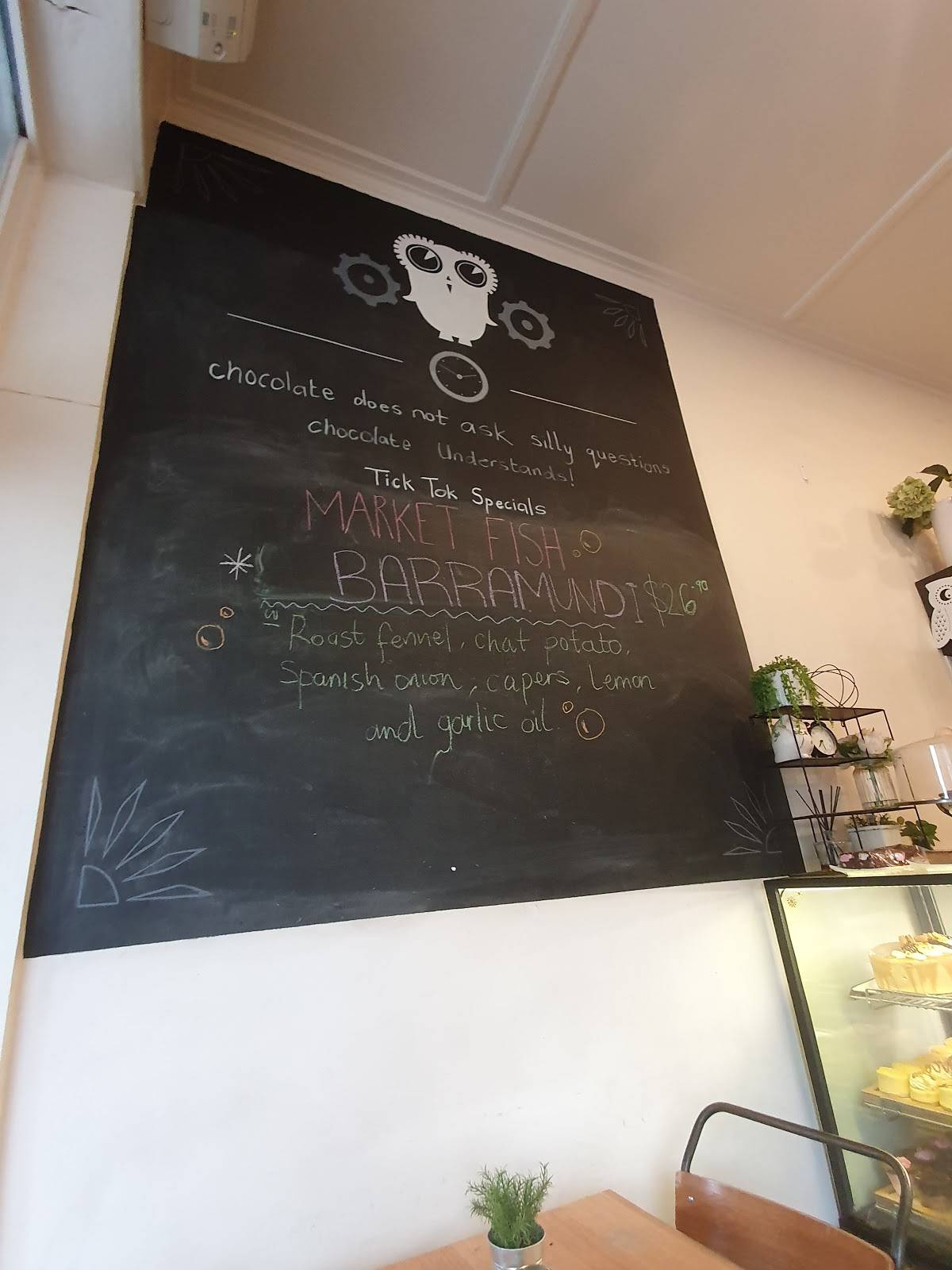 Menu at Tick Tok restaurant, Williamstown
