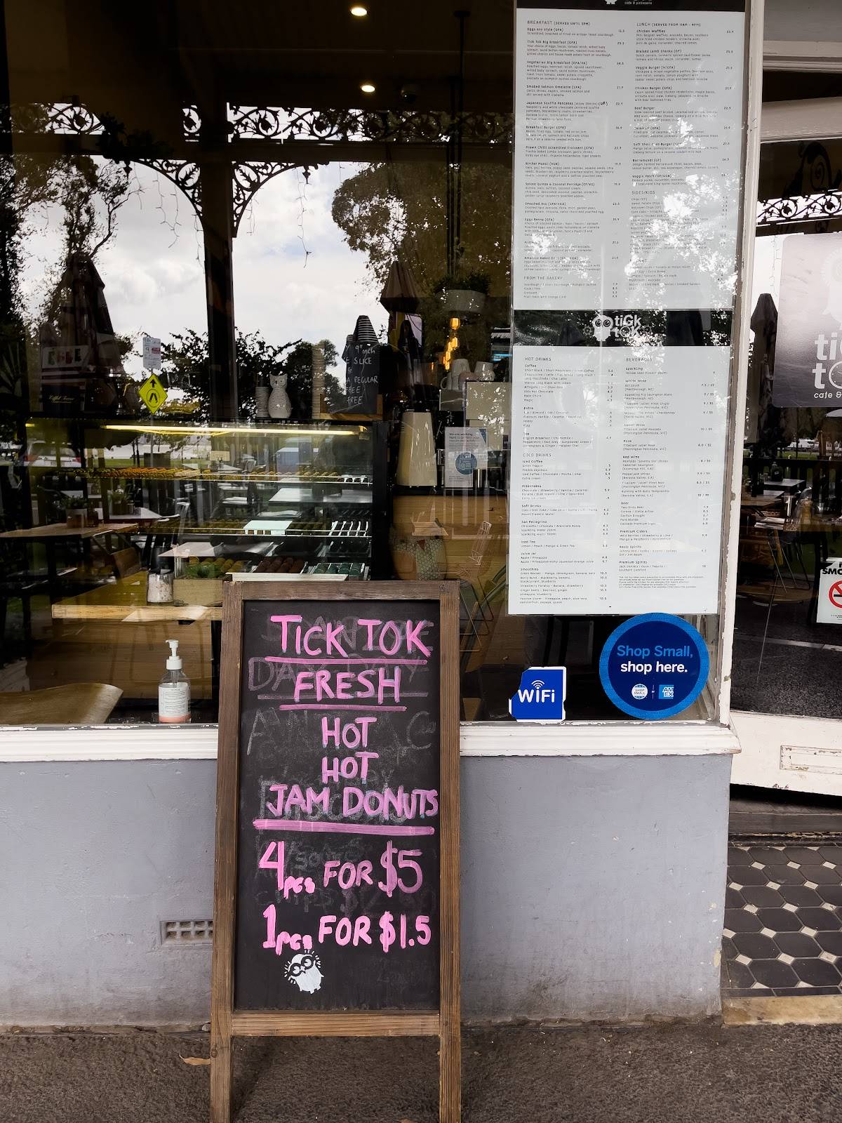 Menu at Tick Tok restaurant, Williamstown