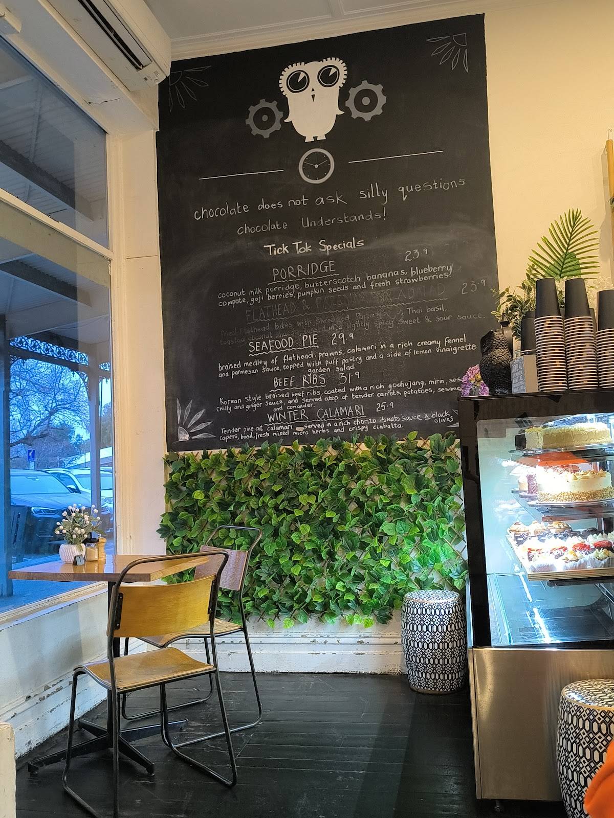 Menu at Tick Tok restaurant, Williamstown
