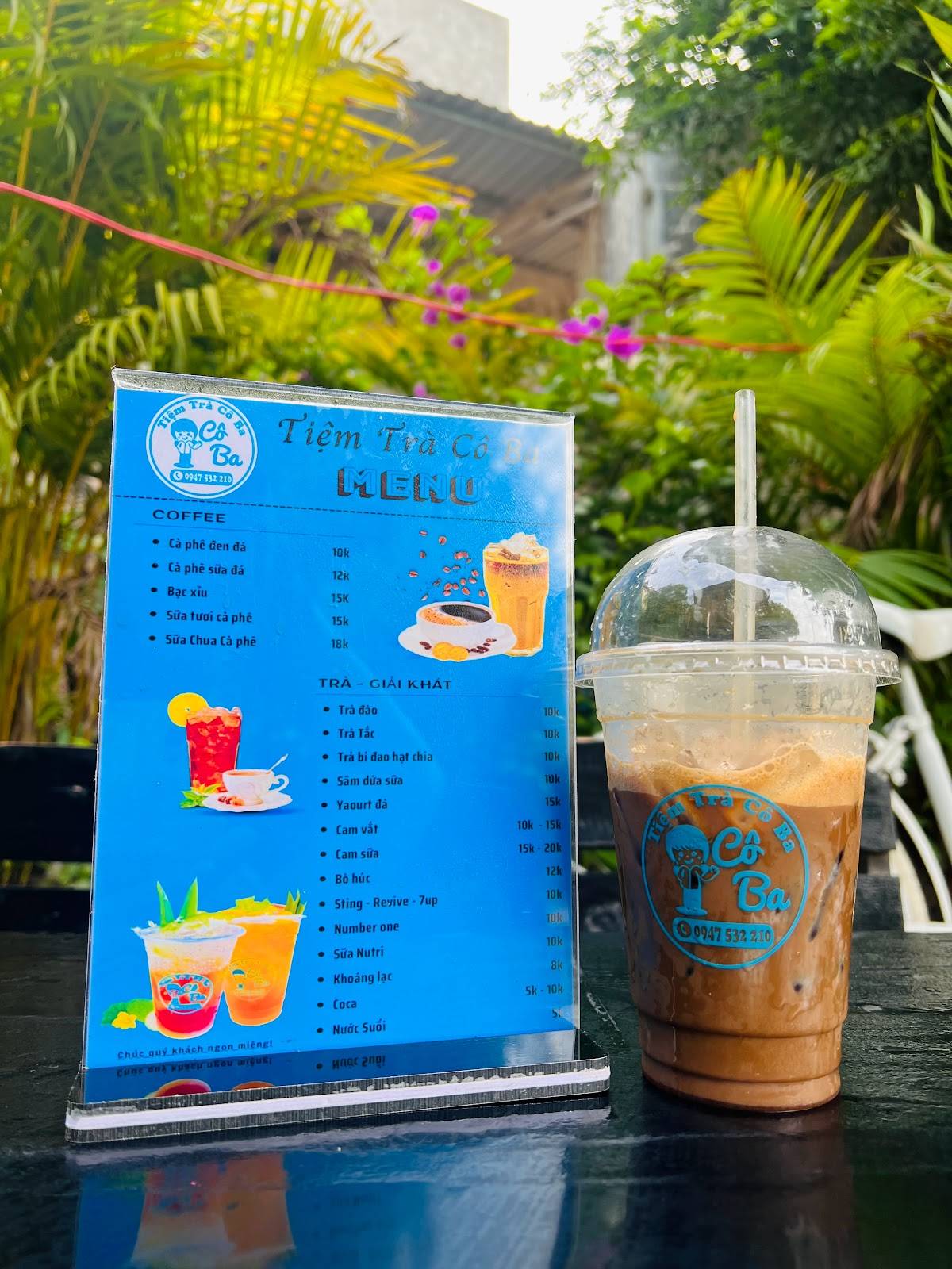 Menu at Tiệm trà Cô Ba, Vietnam, xóm Chí/Tổ 1 Nguyễn Văn Hoàng