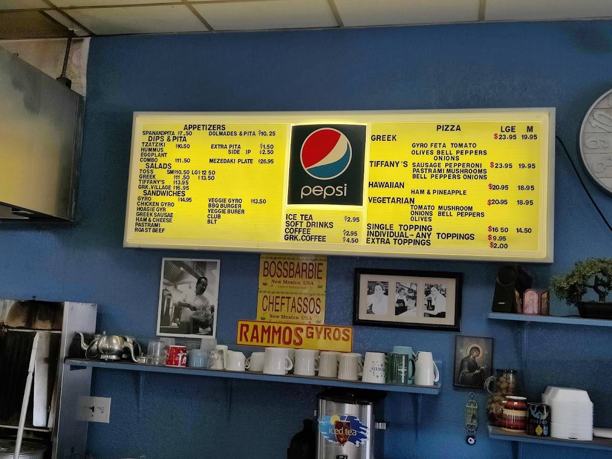 Menu at Tiffany's Pizza & Deli Coffee pizzeria, Las Cruces