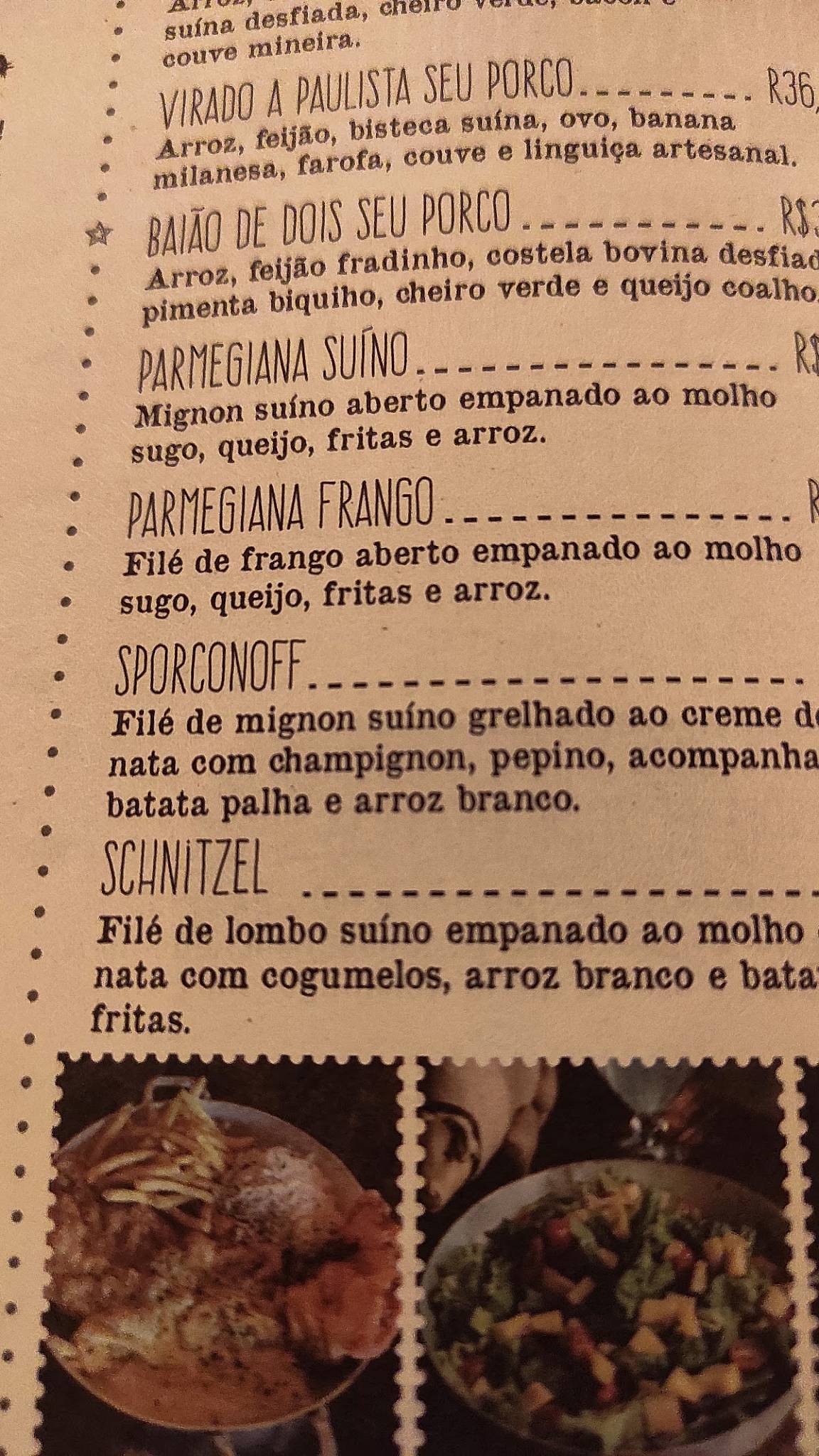 Menu em Seu Porco Timbó restaurante, Timbó