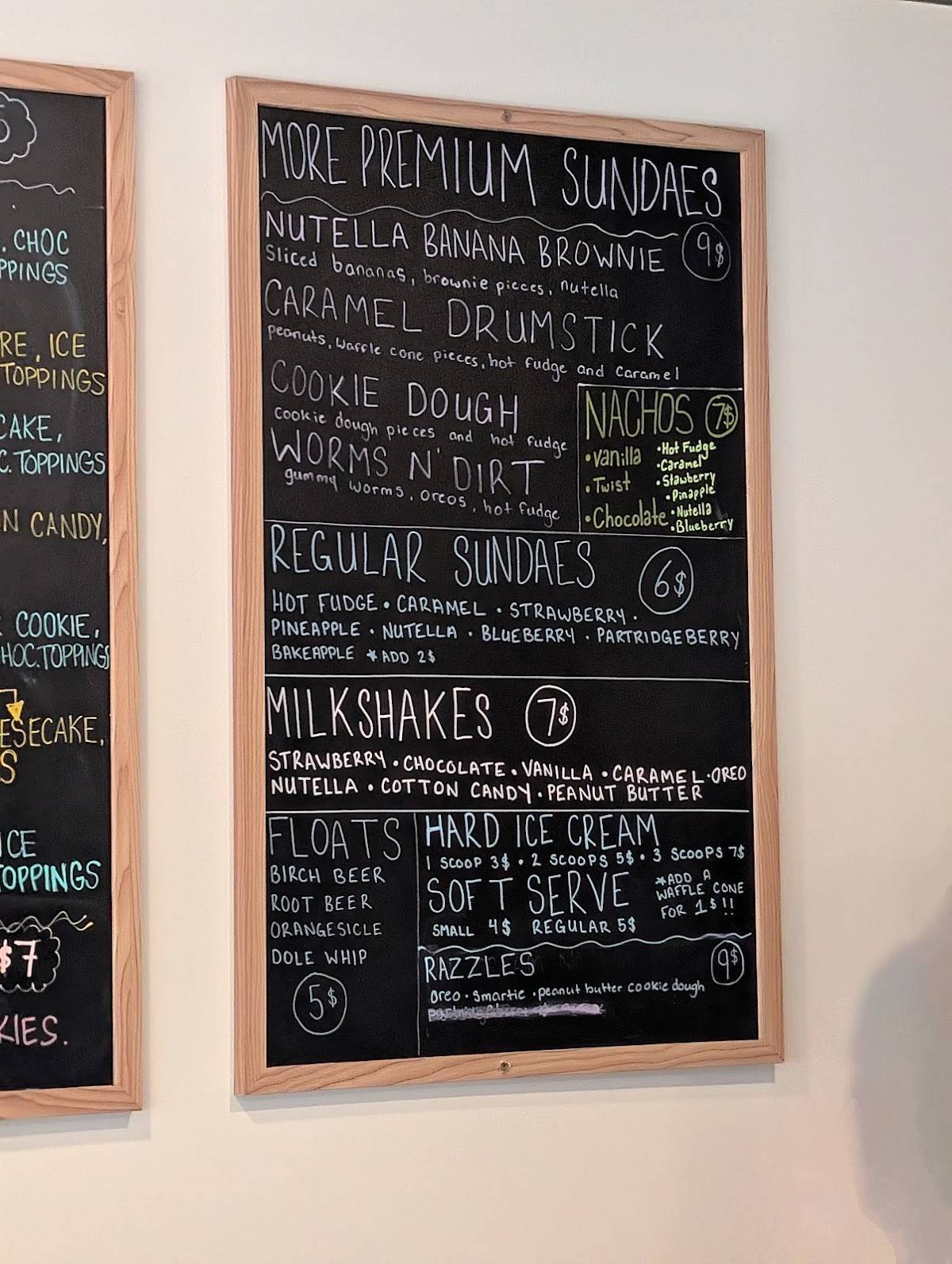 Menu at Tinkers Ice Cream Shop, Petty Harbour-Maddox Cove