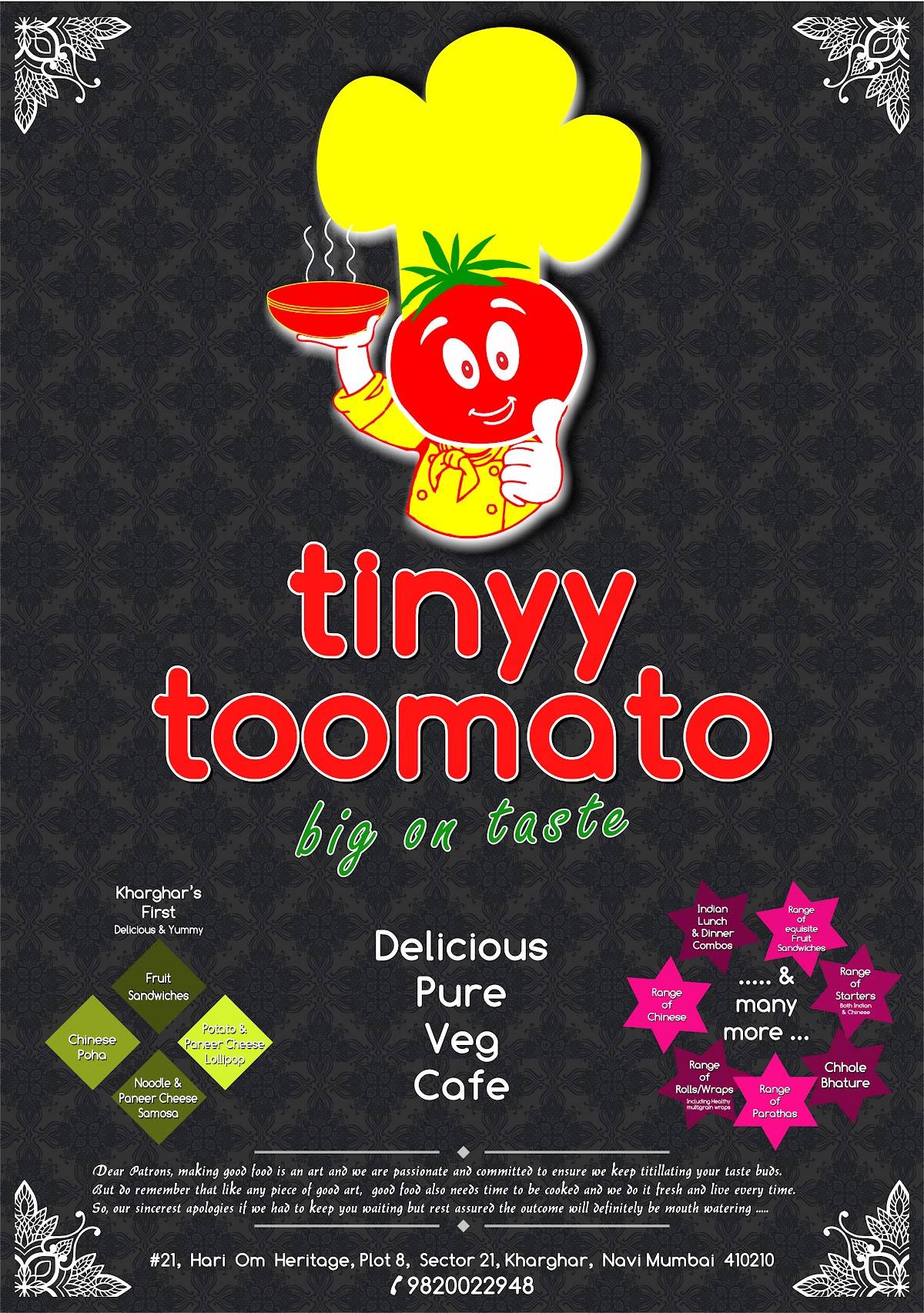 Menu at Tinyy Toomato, Navi Mumbai