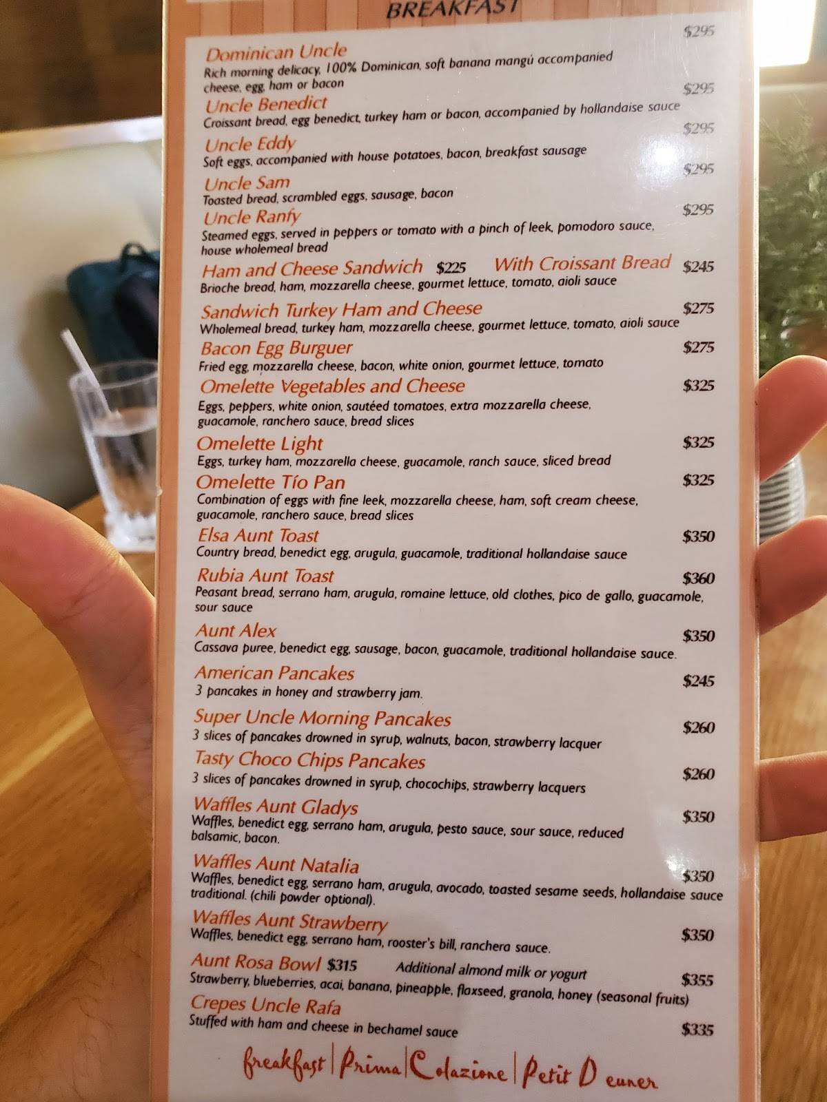 Menu at Tio Pan Restaurante, Puerto Plata