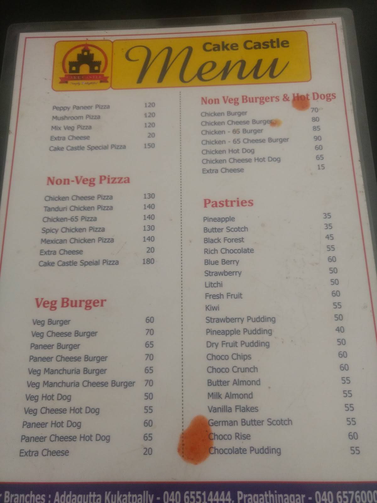 Menu at Tipsy topsy Bakery, Hyderabad, Nagarjuna Homes Block 2