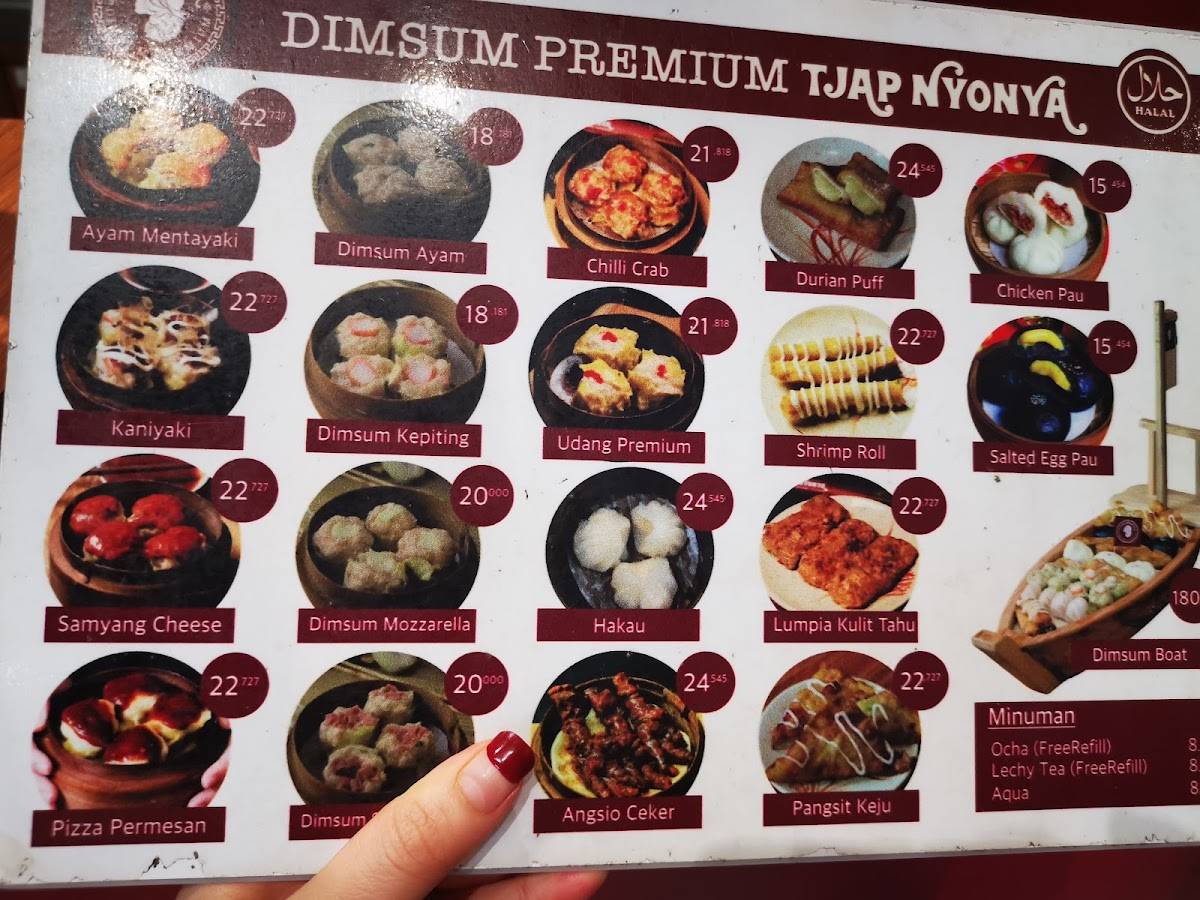 Menu at Tjap Nyonya, Purimas 2 restaurant, Batam