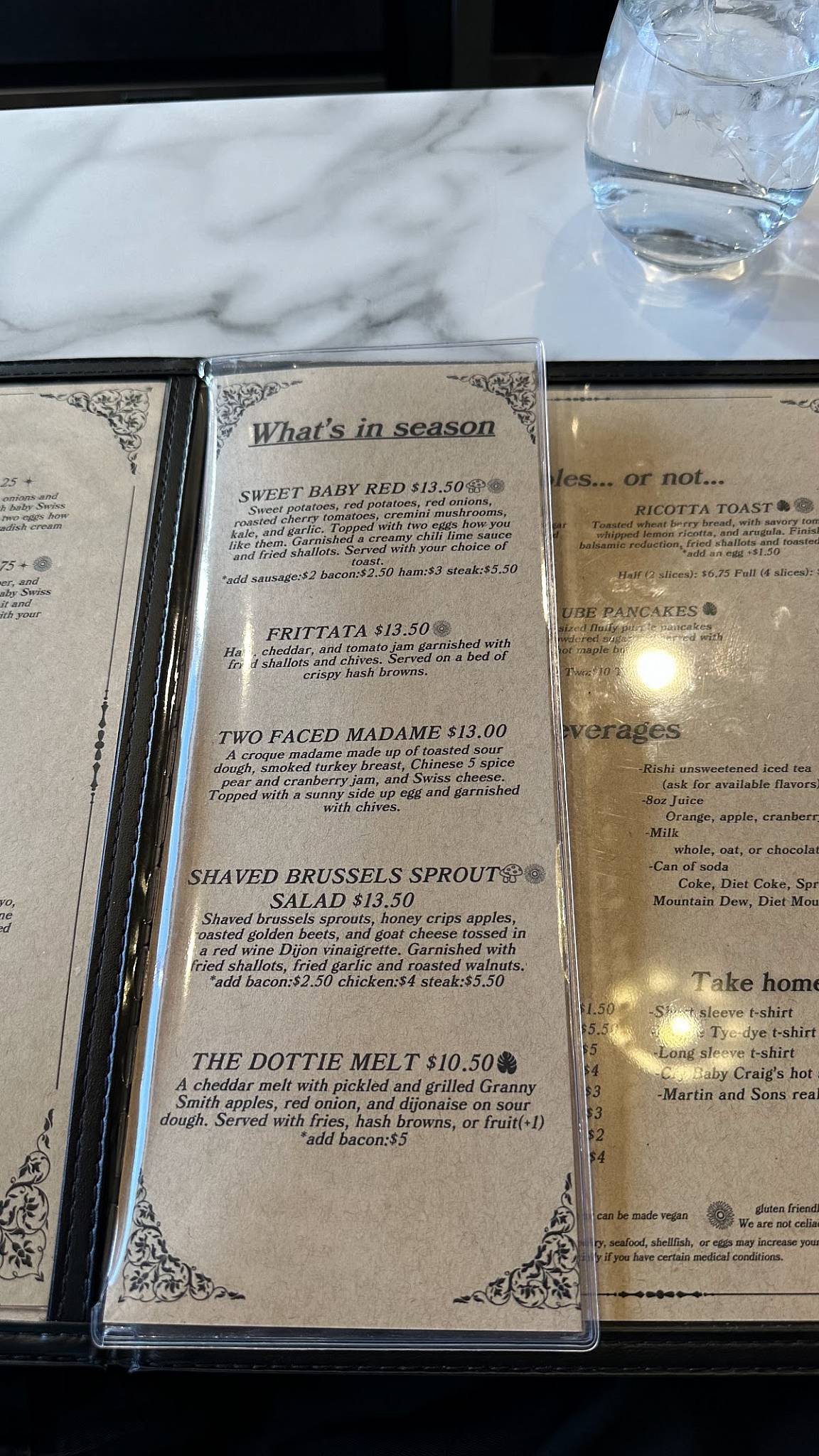 Menu at Toad in the Hole restaurant, Eagle River