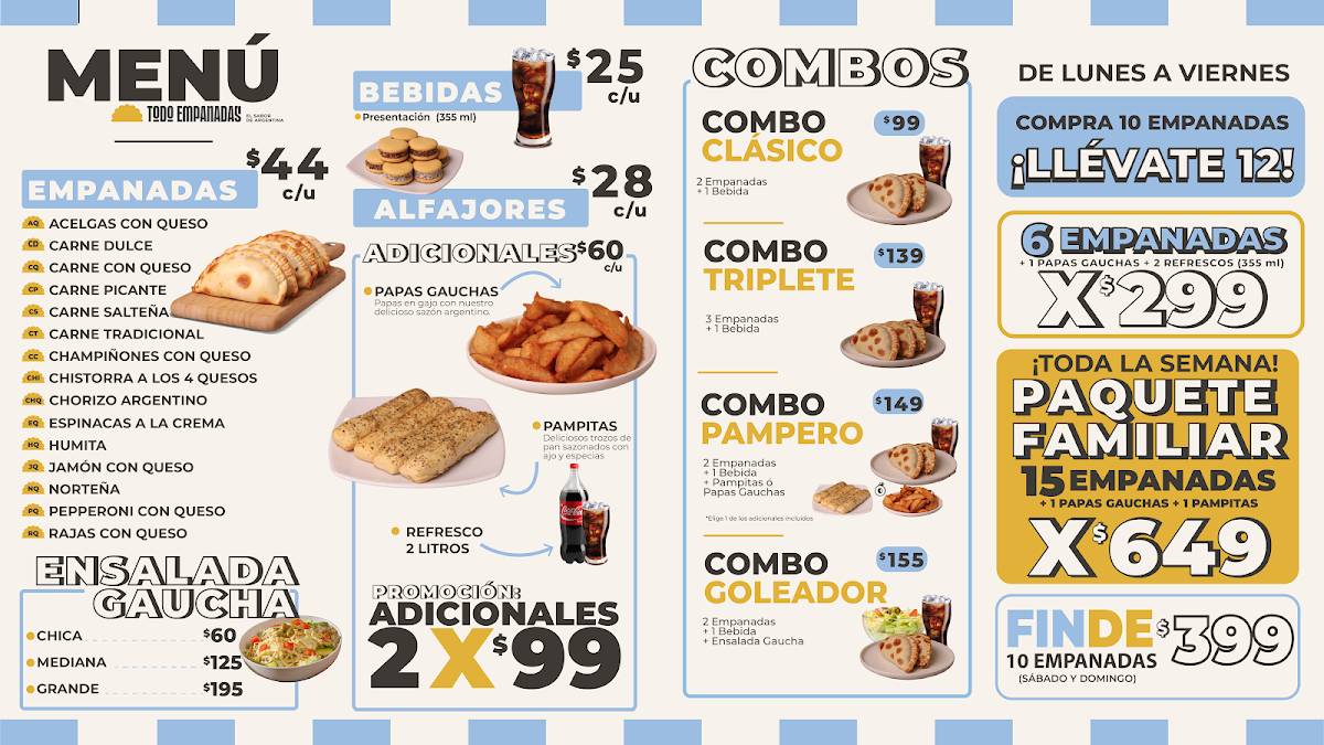 Menu at Todo Empanadas Fragua restaurant, Saltillo, La Fragua 1341-LOCAL 10