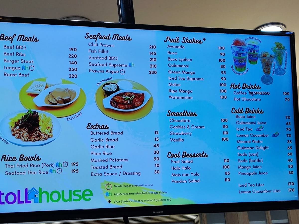 Menu at Toll House - SM Telabastagan Branch restaurant, San Fernando ...
