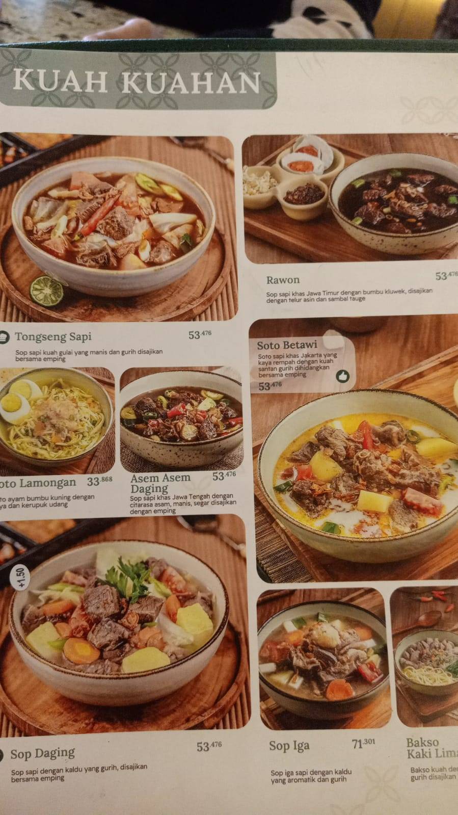 Menu at Tong Tji Tea House BG Junction restaurant, Surabaya