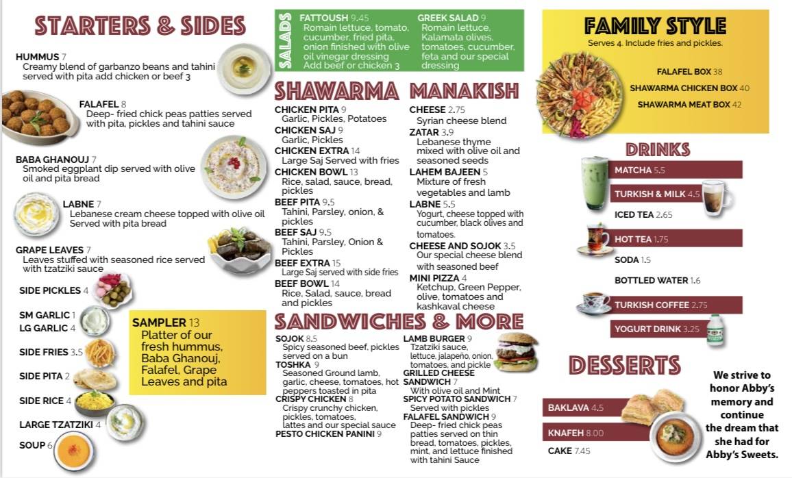 Menu at Toot Beirut Shawarma & More restaurant, Rogers