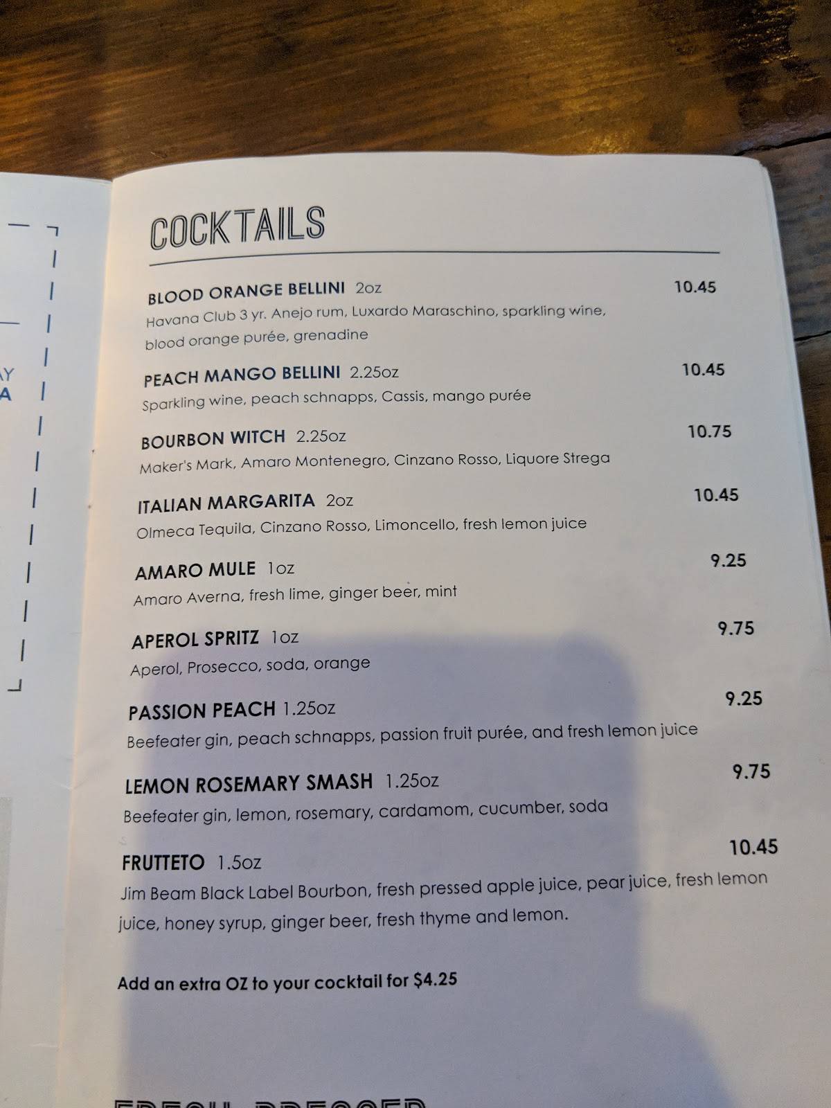 Menu at Scaddabush Italian Kitchen & Bar Vaughan, Toronto, 20 Colossus Dr