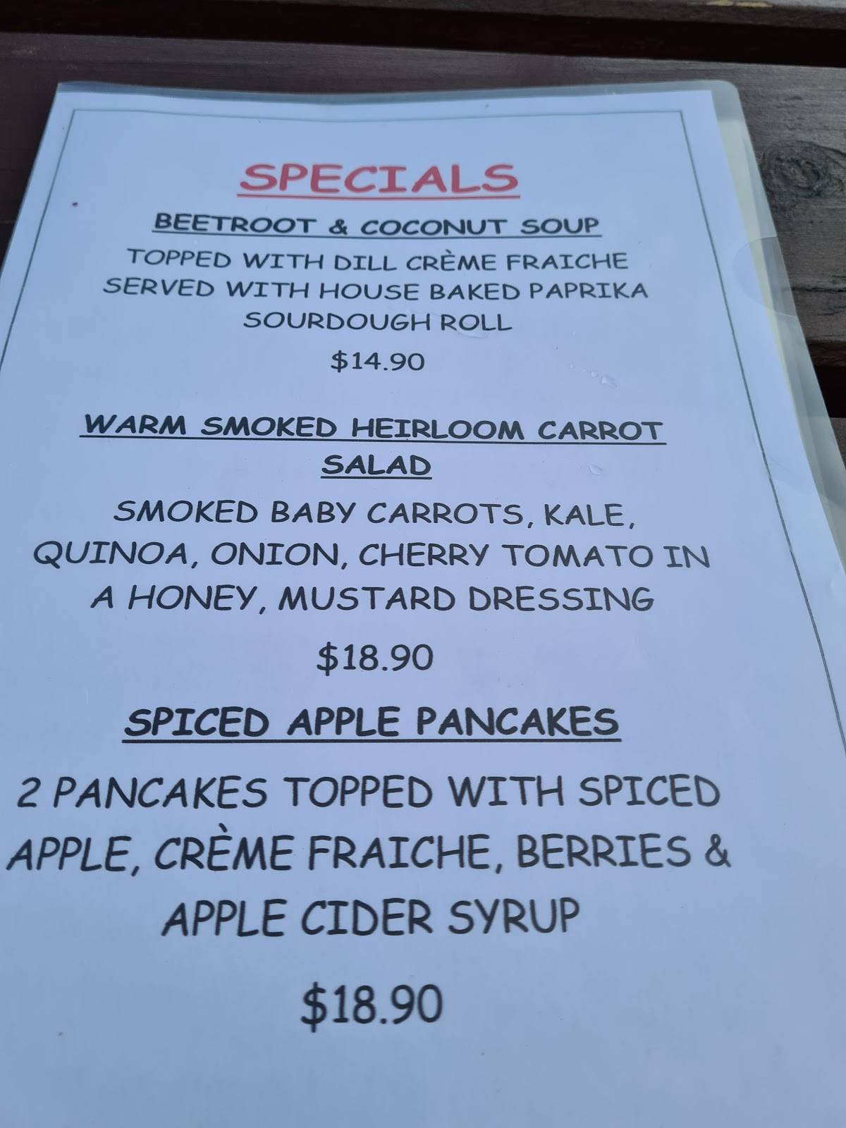 Menu at Tractor 828 cafe, Ebenezer