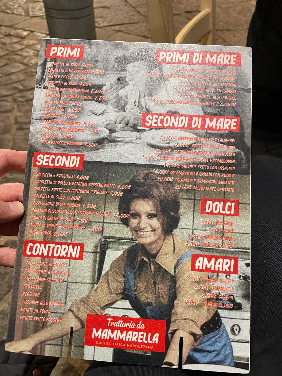 Menu da Trattoria Pizzeria da Mammarella, Napoli