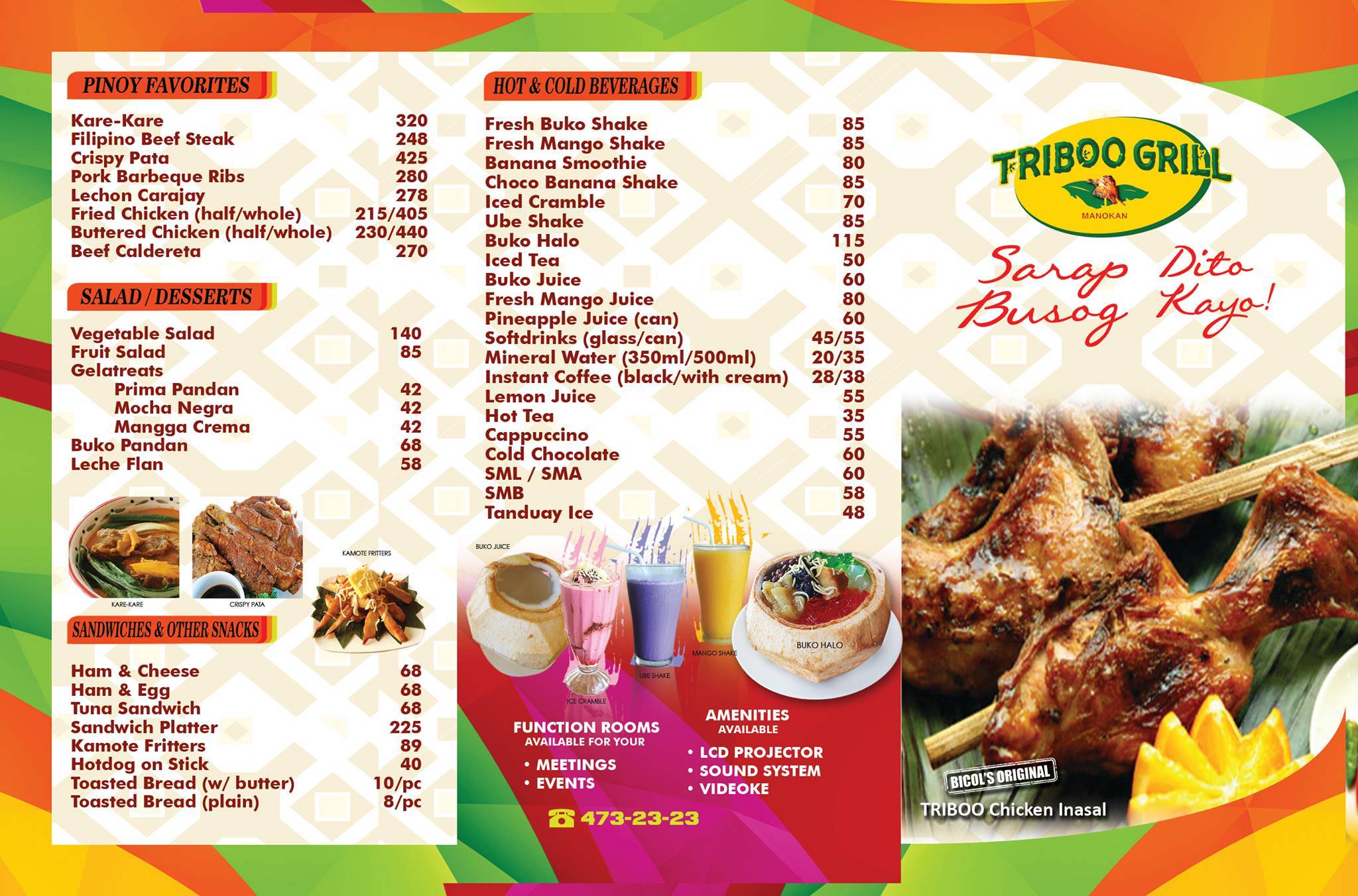 Menu at TRIBOO GRILL restaurant, Naga, 32 Mayon Ave