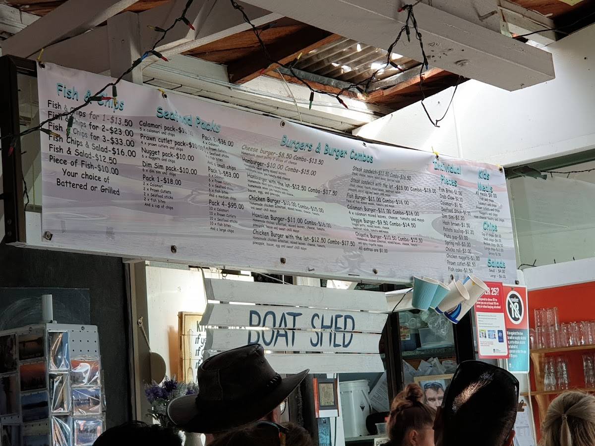 Menu at Tuross Boatshed & Cafe, Tuross Head, 93 Trafalgar Rd