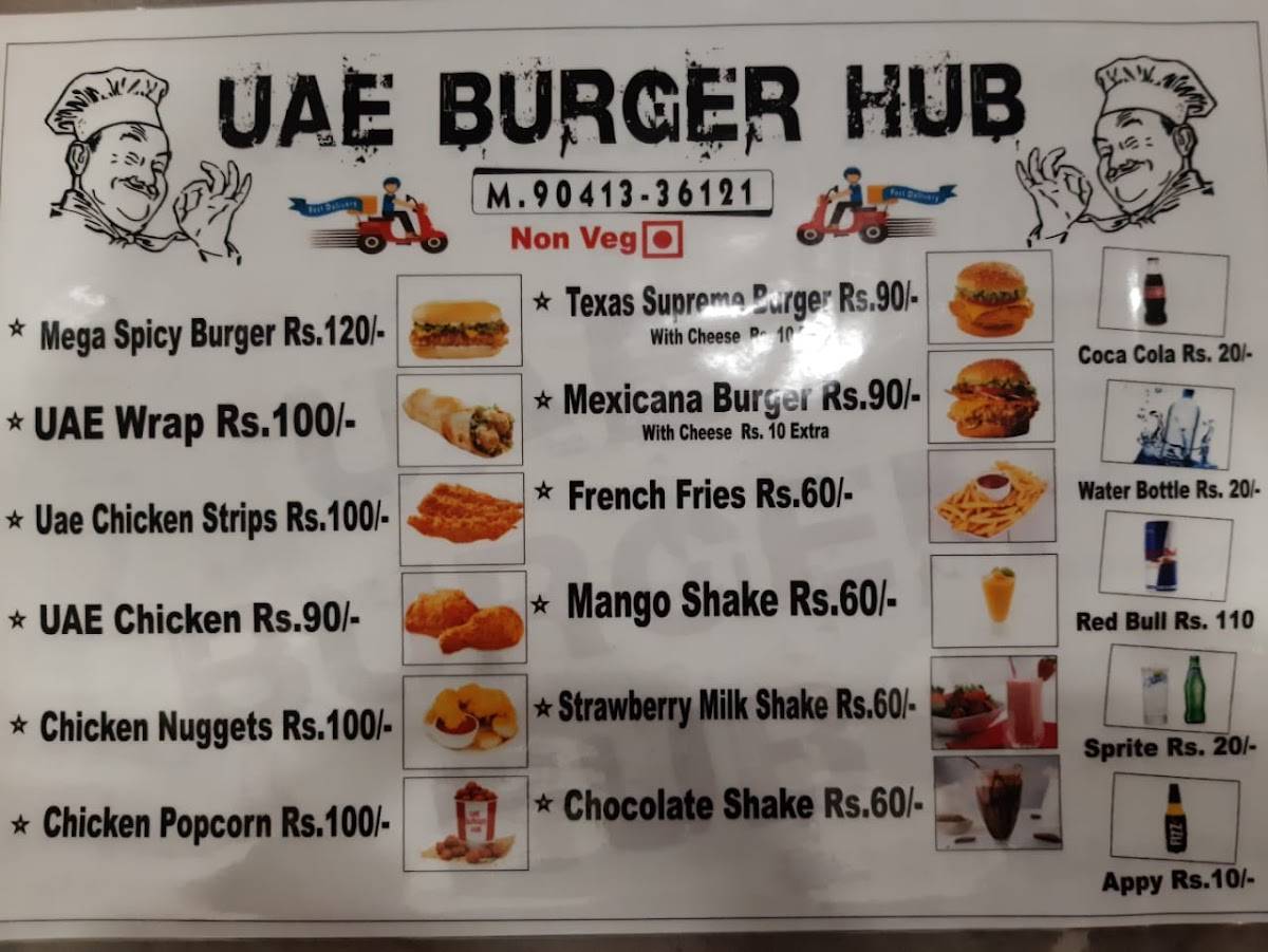 Menu at UAE BURGER HUB, Qadian