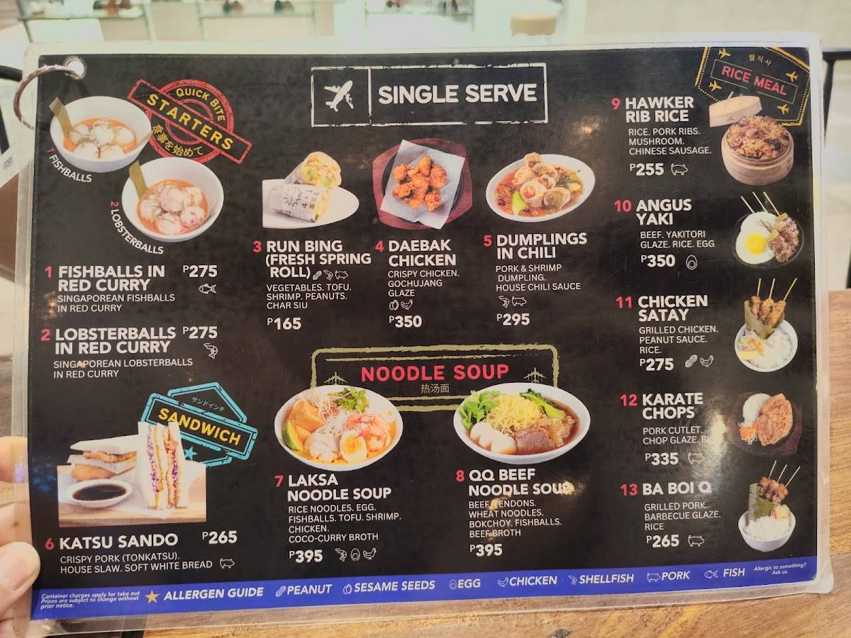 Menu at Ulli's Streets Of Asia restaurant, Cebu City, Level 1