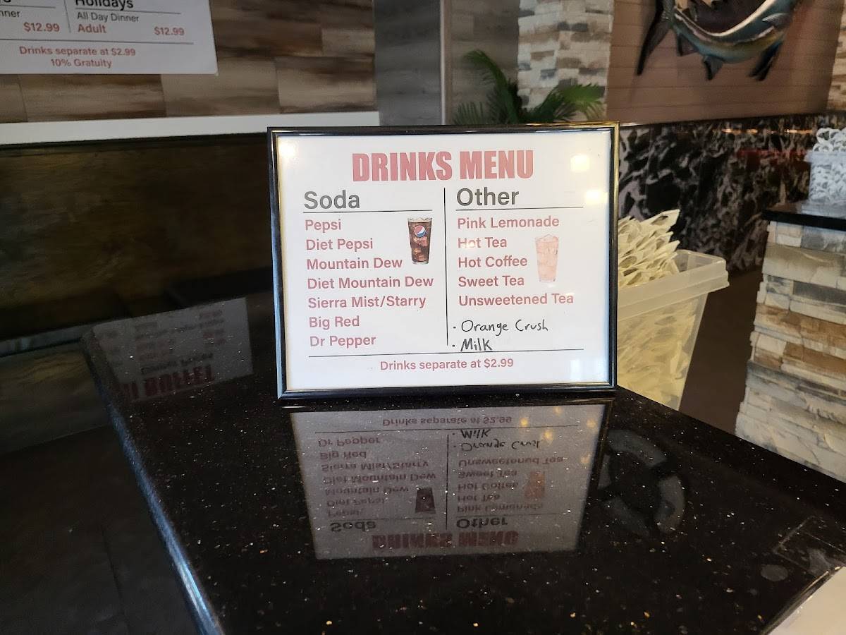 Menu at Umami Buffet restaurant, Louisville