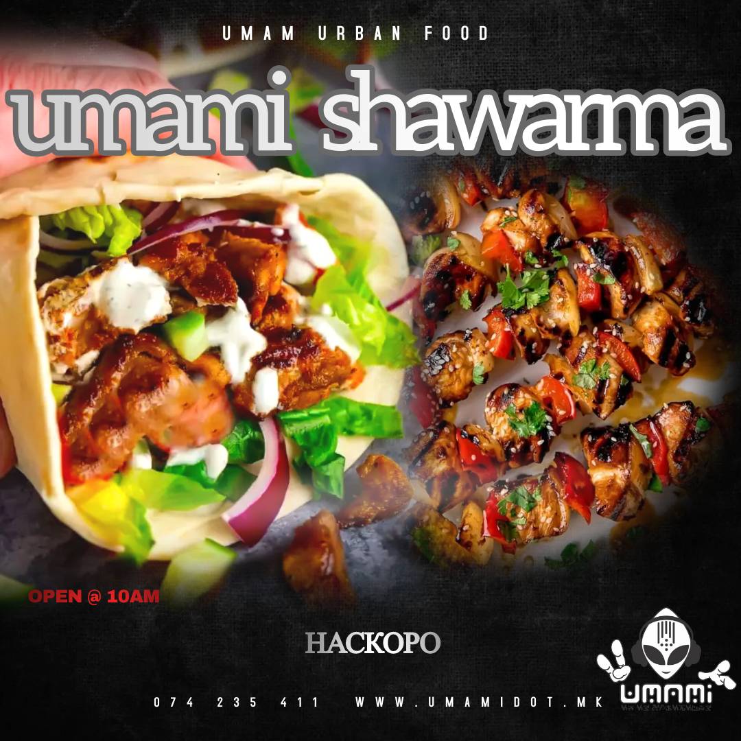 Menu at Umami's Sushi & Burrito restaurant, Bitola